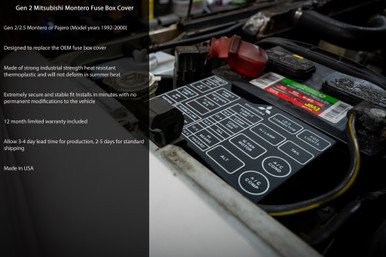 Gen 2 Mitsubishi Montero Fuse Box Cover