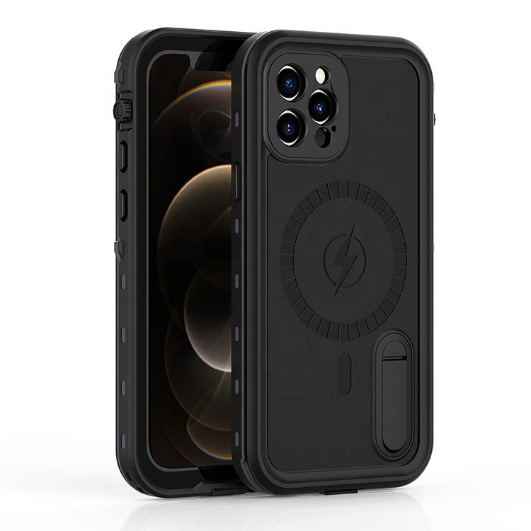 Krakatoo MagStand WaterProof Case for iPhone 12 Pro - Stealth Black