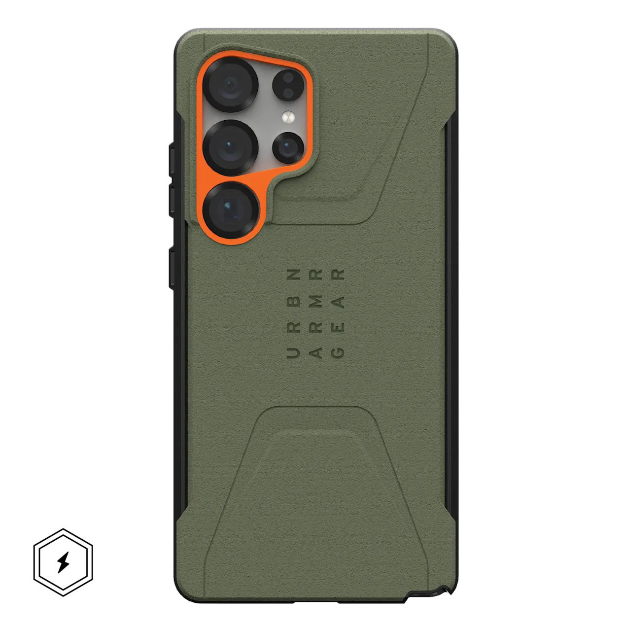 UAG Civilian Case for Samsung Galaxy S25 Ultra - Olive/Orange