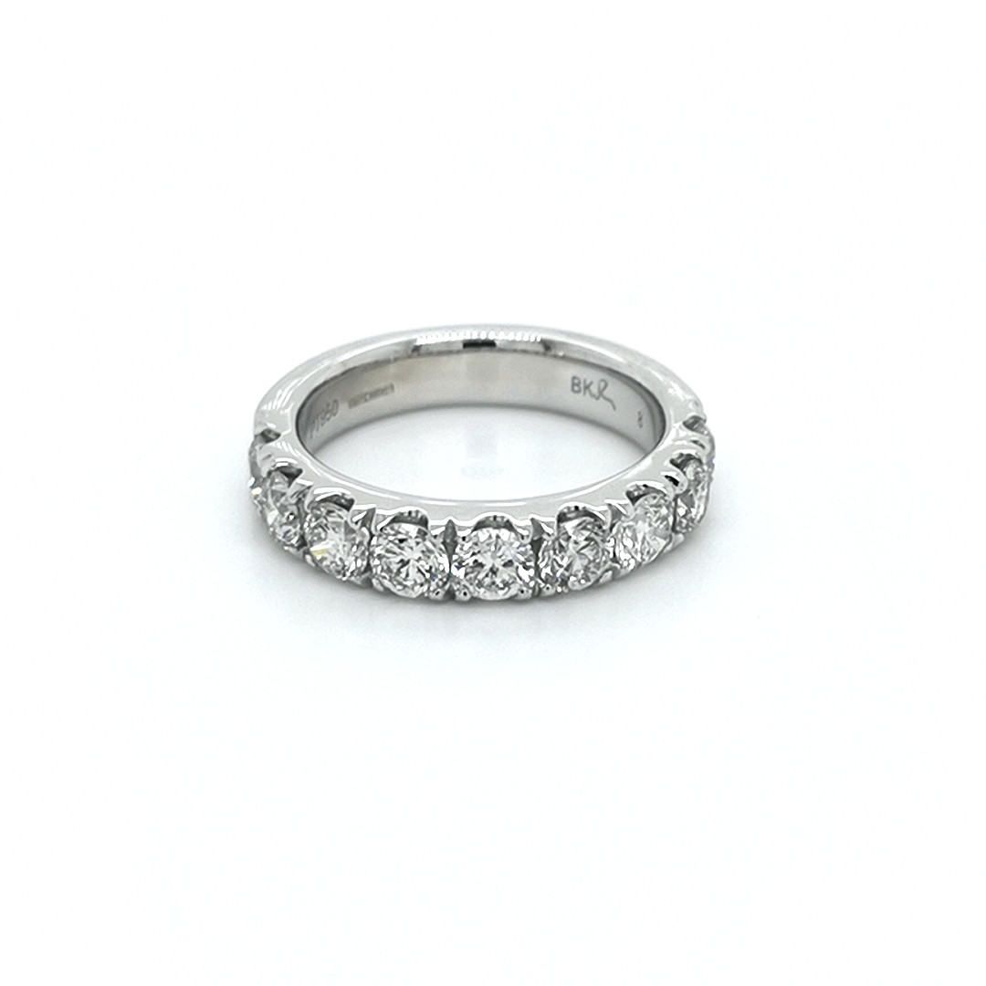 Platinum 2.00ct Round Brilliant Diamond Claw Set Eternity Ring