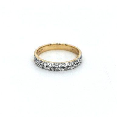 18ct Yellow Gold 0.50ct Diamond Double Row Wedding Ring