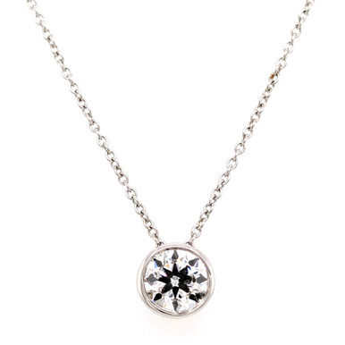 18ct White Gold 0.50ct Lab Grown Diamond Rub Over Set Pendant