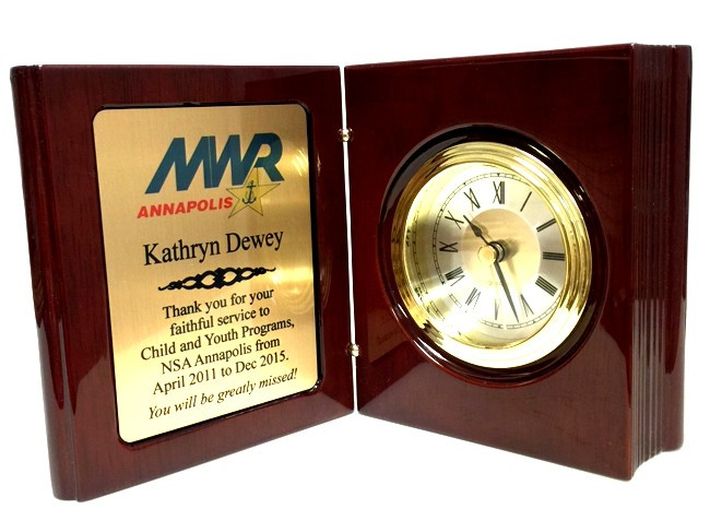 Folding Book with Clock Award - Mai's Jewelry & Engravers
