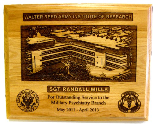 Military Plaque WRAIR Building - Mai's Jewelry & Engravers