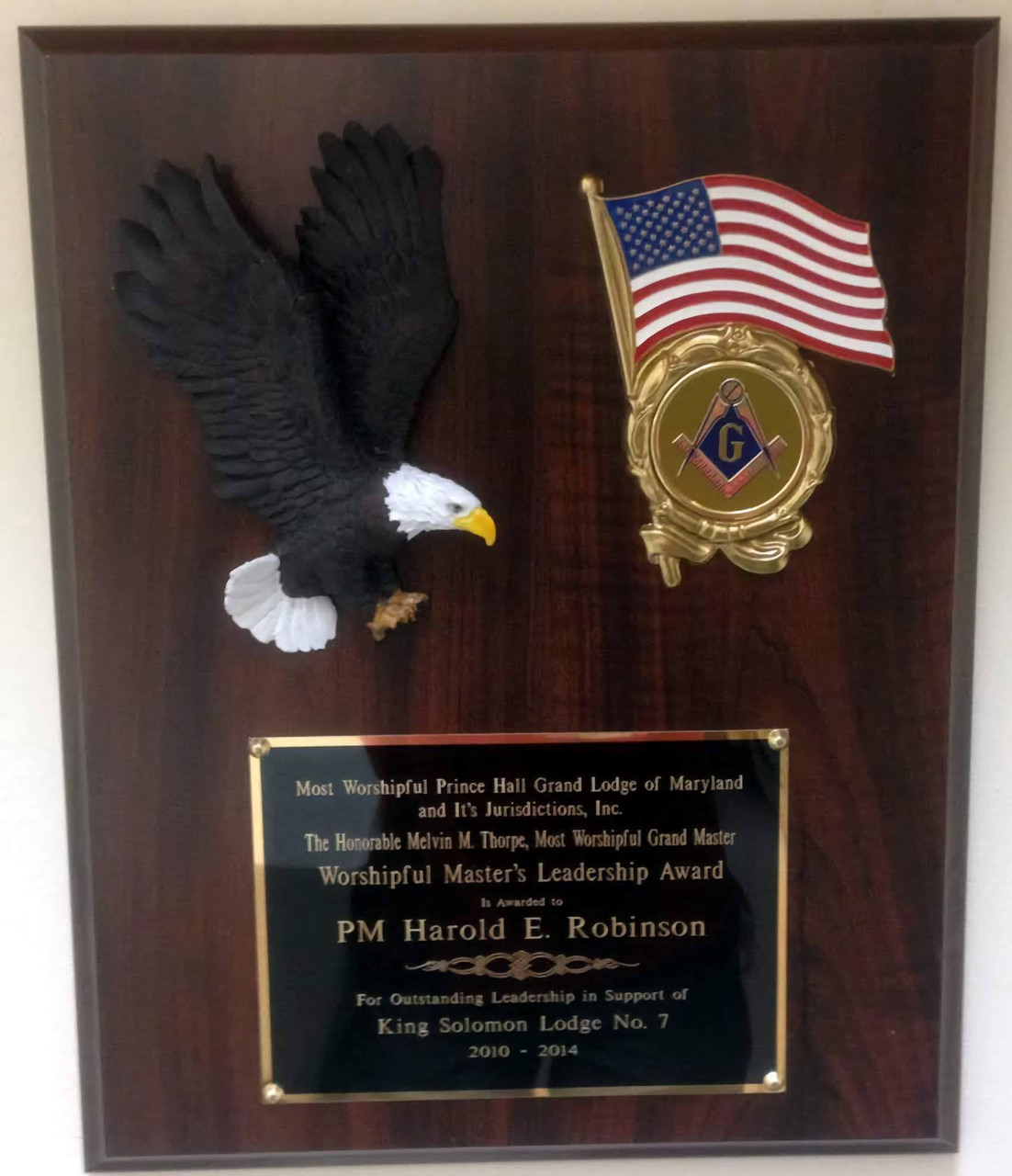 Plaque with Eagle and MASON Emblem - Mai's Jewelry & Engravers