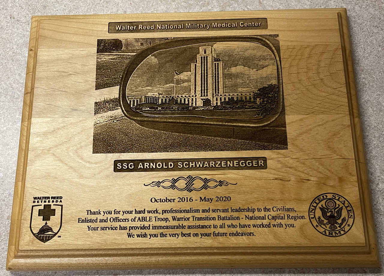 Plaque Walter Reed NMMC Rear View Mirror - Mai's Jewelry & Engravers