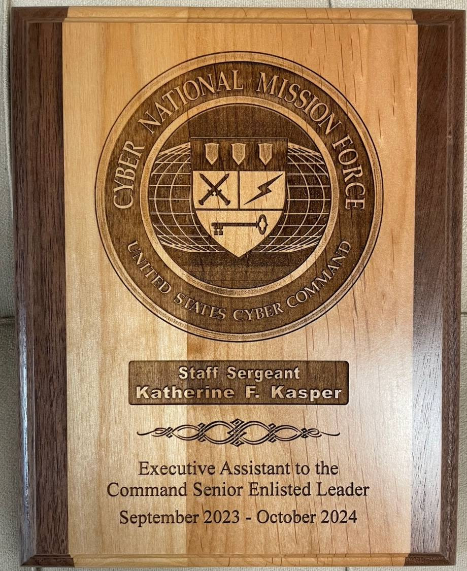 Plaque Cyber National Mission Force - Mai's Jewelry & Engravers