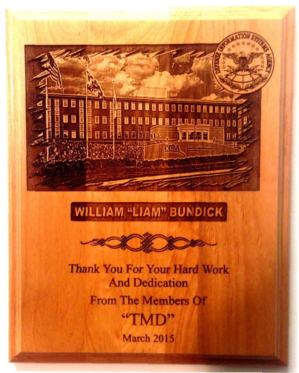 Plaque Laser Engraved DISA - Mai's Jewelry & Engravers