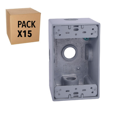 1-Gang Box 2-5/8" Deep 1/2" Hole x 5 Holes, All Sides, 23.8 cu in, Pack ...