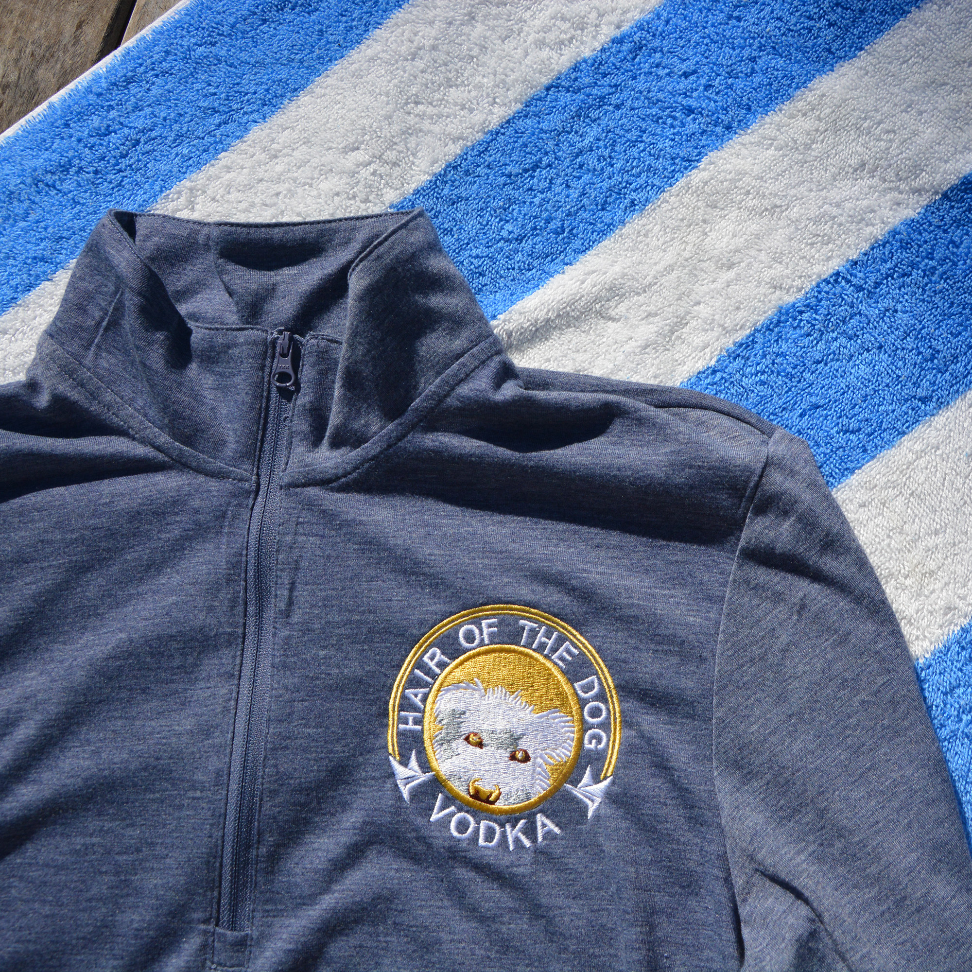 Hair of the Dog Embroidered Quarter Zip - Daufuskie Island Distillery