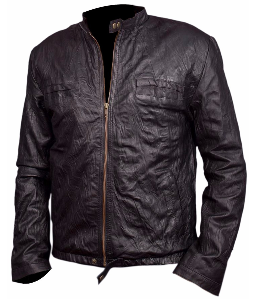17 Again Zac Efron Oblow Wrinkled Leather Jacket | Feather Skin