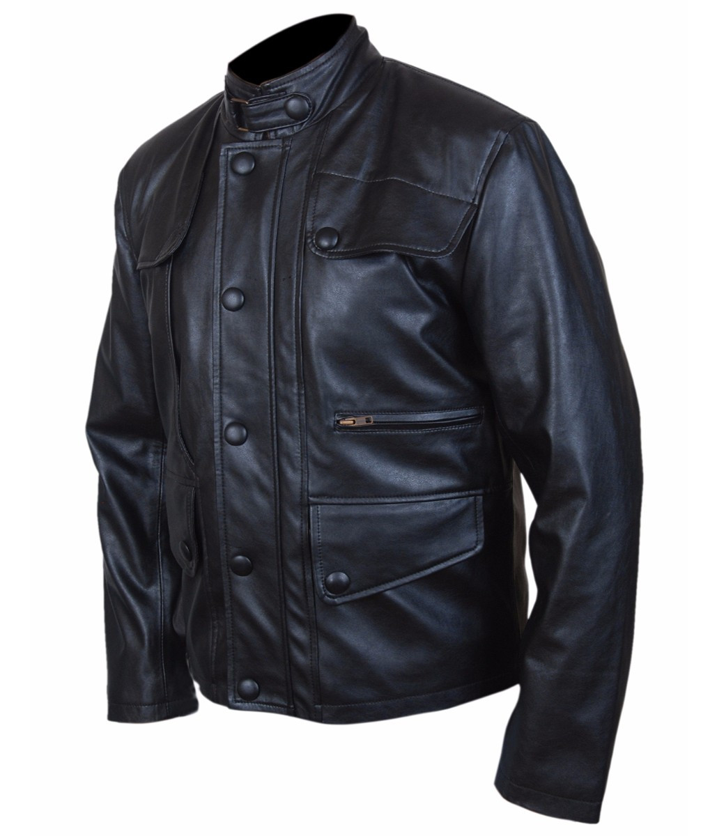 T5 Terminator Genisys Arnold Faux Leather Jacket | Feather Skin