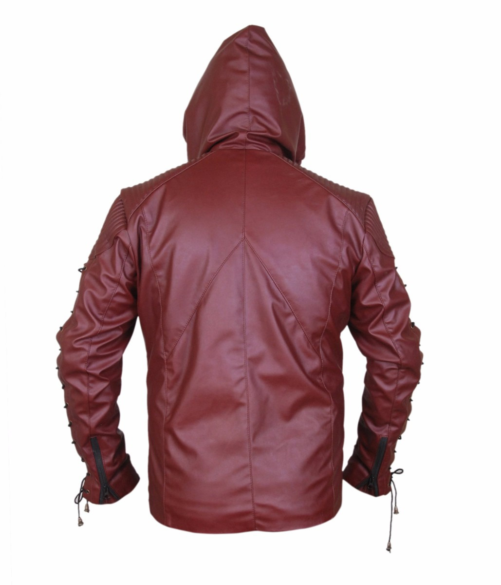Arrow Arsenal Roy Harper Colton Haynes Hooded Genuine Leather Jacket ...