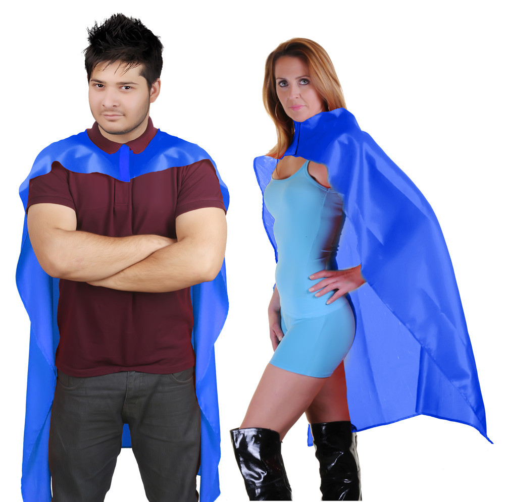 Unisex Blue Deluxe Satin Cape