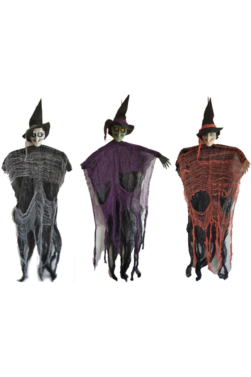 Hanging Creepy Witch 120cm 3 Assorted | Feather Skin