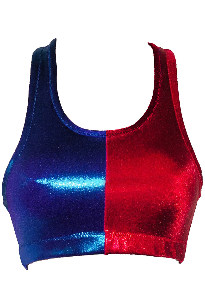 Women's Shiny Metallic Crop Top | Feather Skin