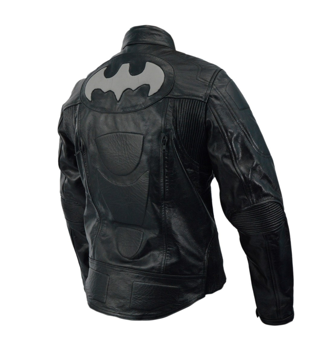 Naked Leather Batman Motorcycle Riding Racing Jacket Black | Feather Skin