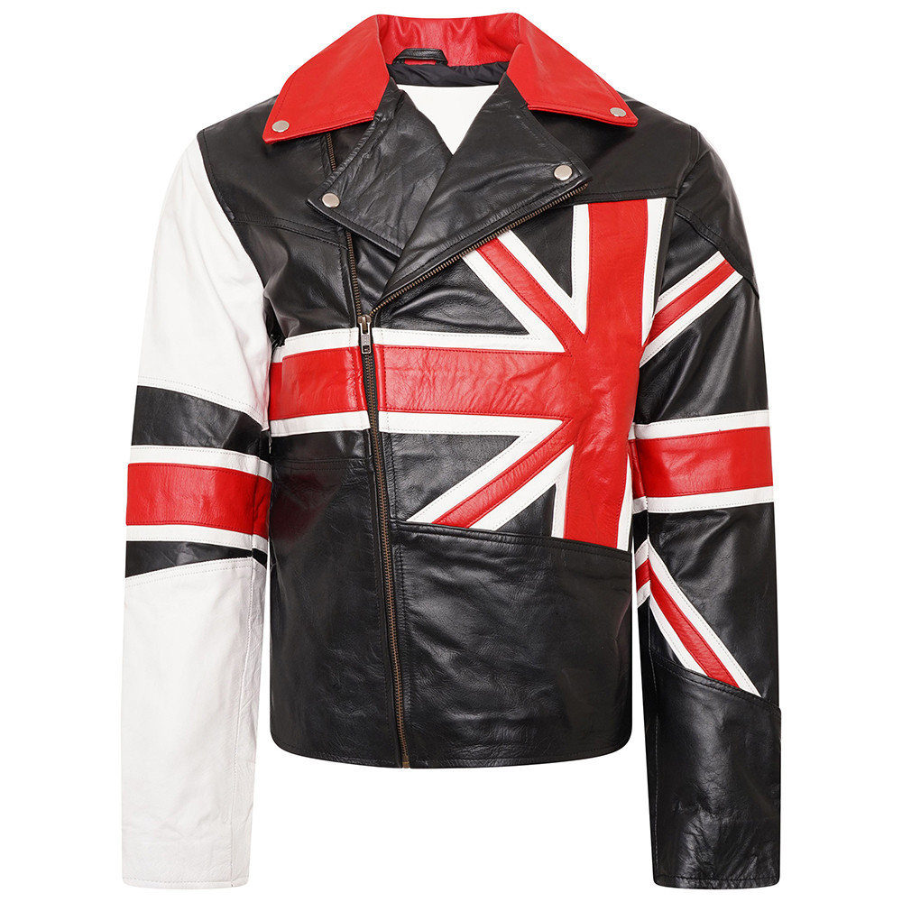Union Jack British Flag Leather Jacket | Feather Skin