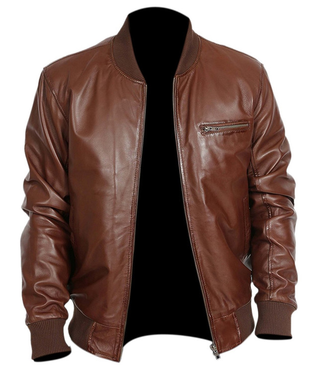 Genuine Leather Fashion Jacket Brown | Feather Skin
