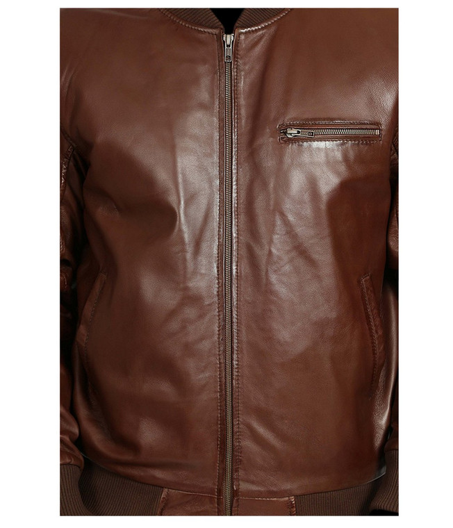 Genuine Leather Fashion Jacket Brown | Feather Skin