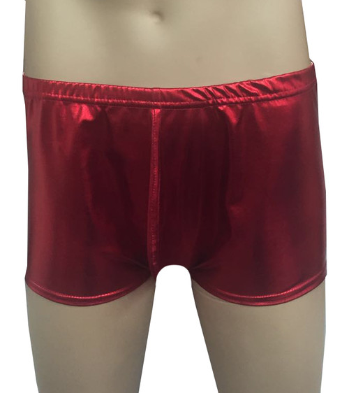 Men Shiny Metallic Red Boxer Shorts | Feather Skin