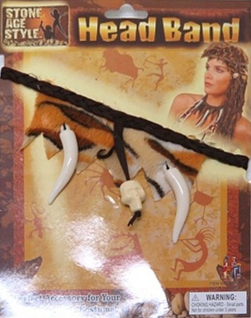 Stone Age Cavewoman Headband | Feather Skin