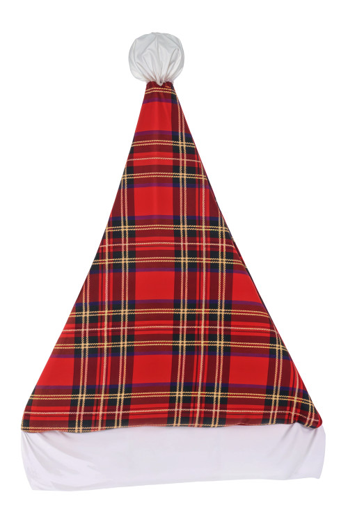 Adult Tartan Santa Hat | Feather Skin