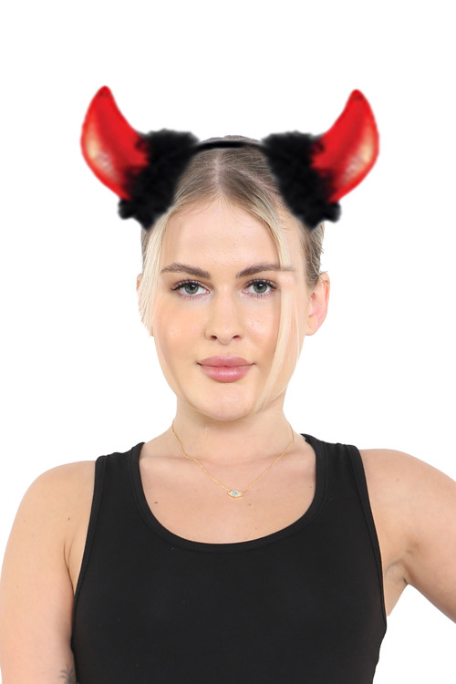 Devil Horns With Black Fur | Feather Skin