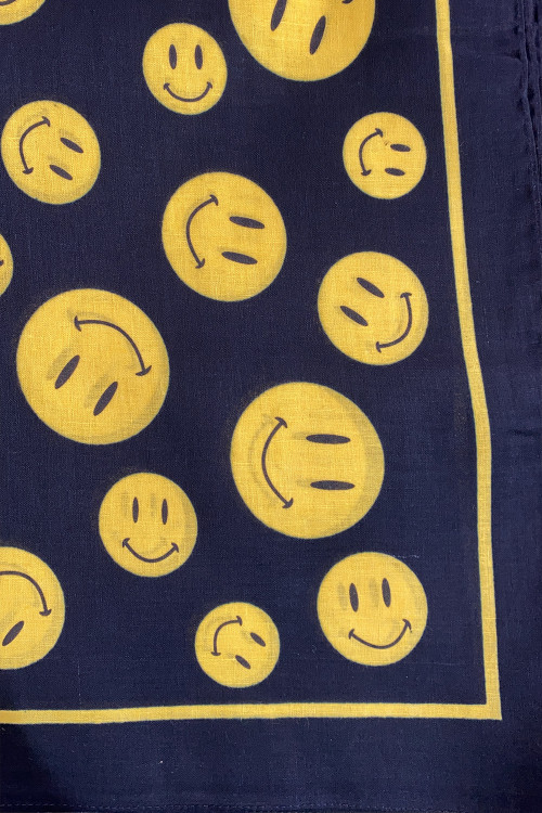Blue Bandana With Yellow Smiley Face | Feather Skin