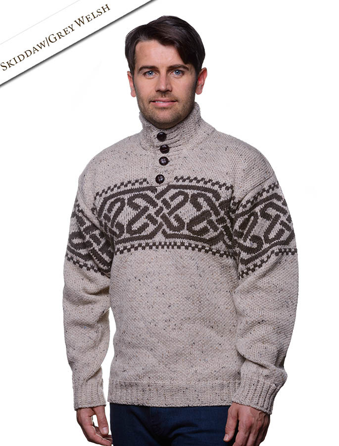Irish Troyer Sweater, Irish zip Sweaters | Clan Aran