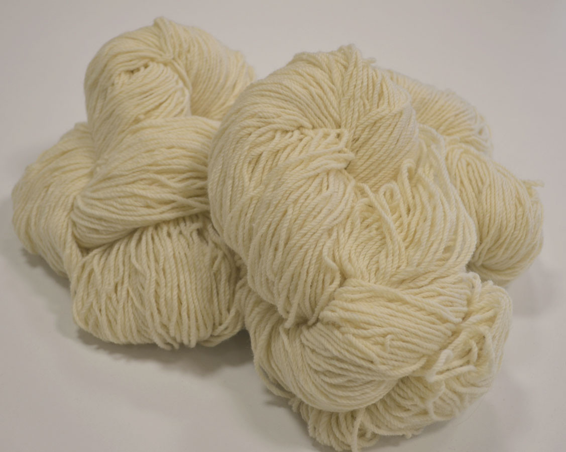 Aran Wool Knitting Hanks - Organic White