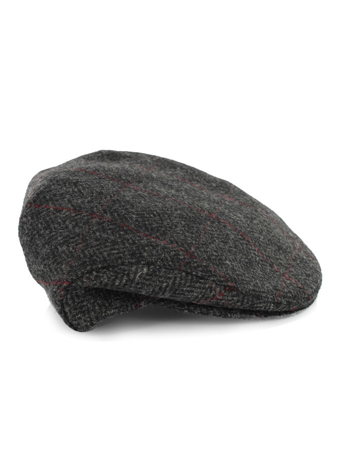 Irish hats and caps, red and charcoal tweed | Clanarans