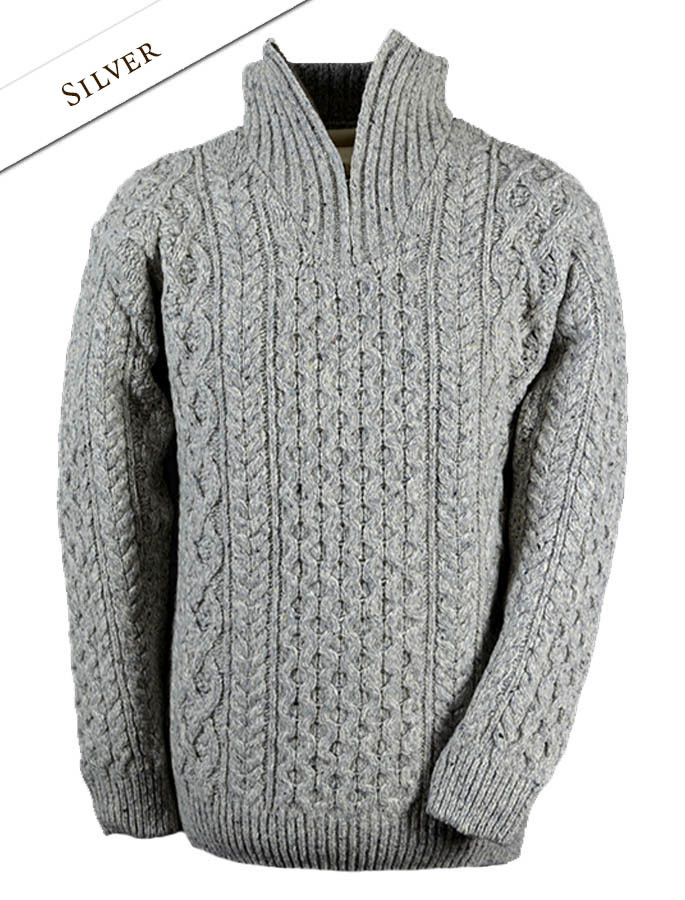 Wool Cashmere Aran Troyer Sweater