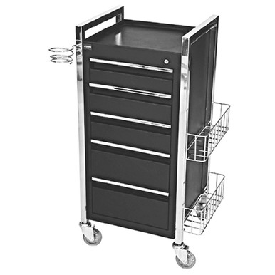Twilight 5 Drawer Trolley - Chrome Frame