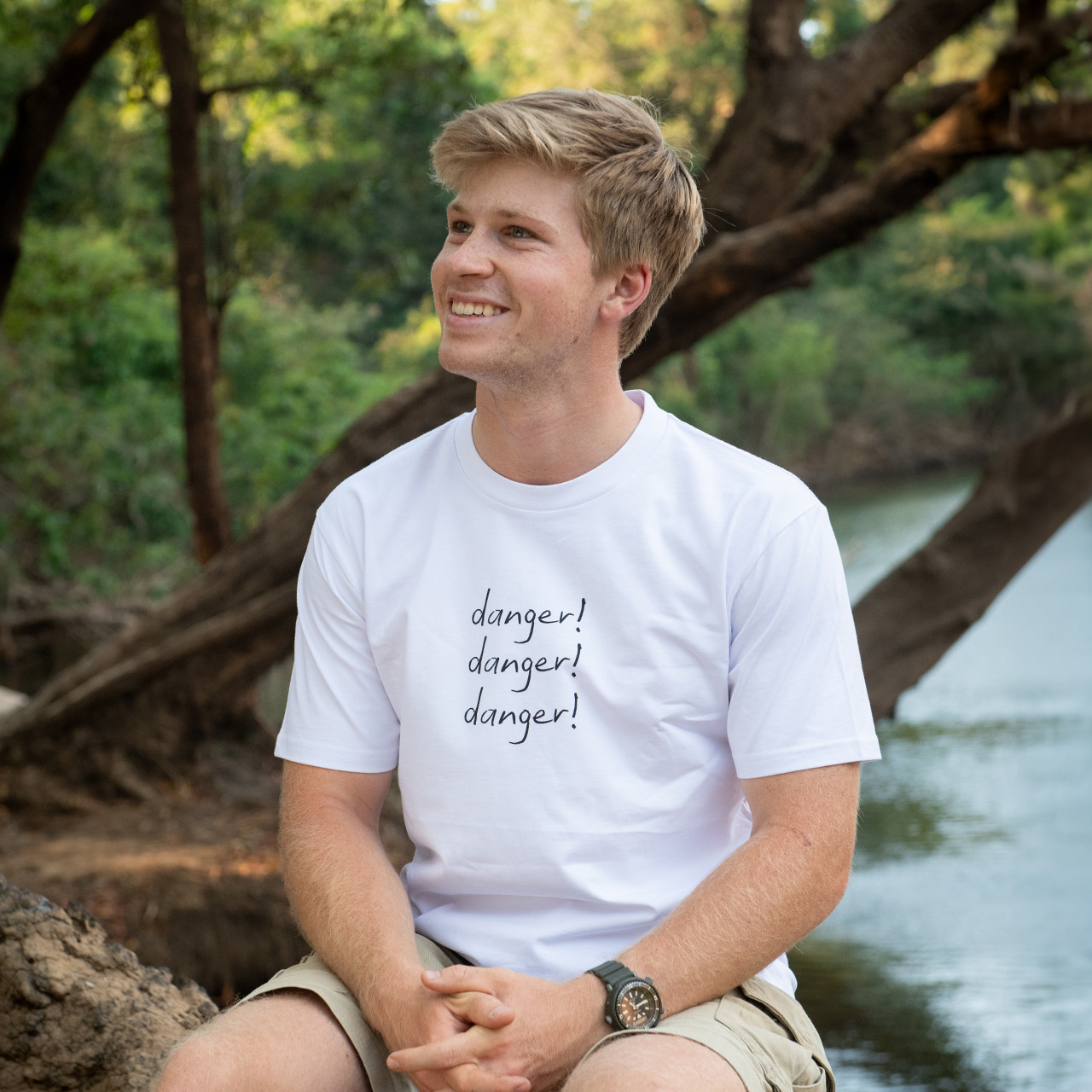 Danger Danger Danger T-Shirt White Adult - Australia Zoo