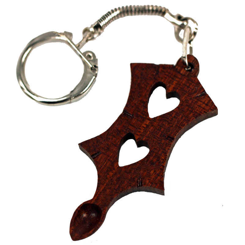 Key Ring Wooden Welsh Lovespoon