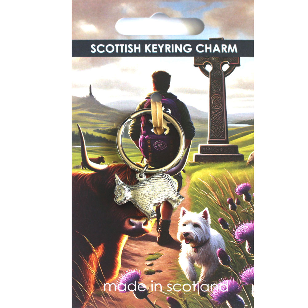 Highland Cow Key Ring