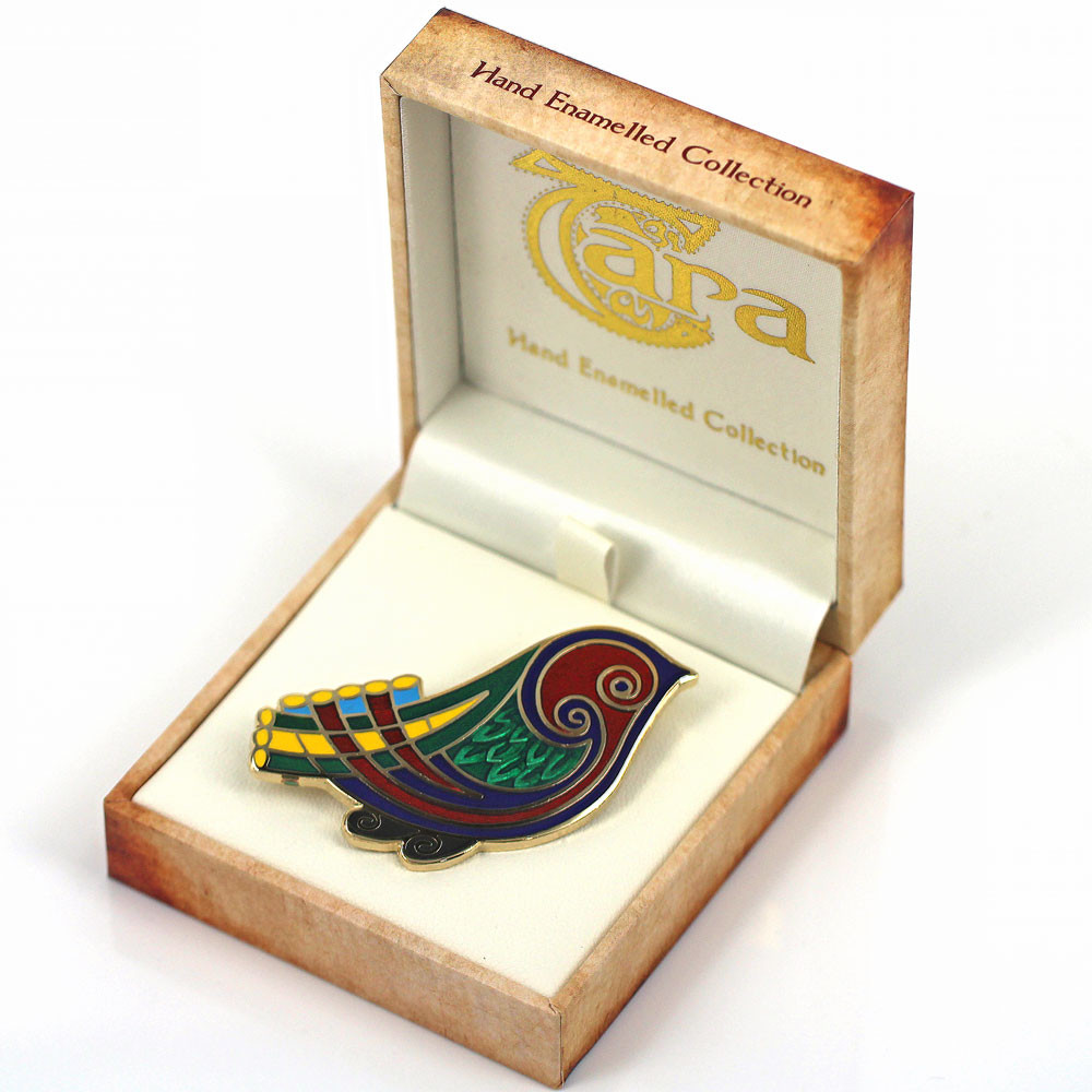 Gold Plated Coloured Tara Bird Brooch