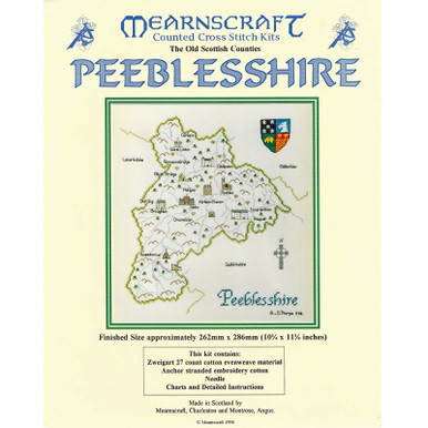 Map of Peeblesshire Cross Stitch Full Kit
