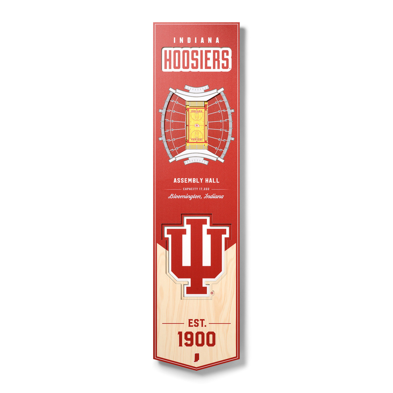 Indiana Hoosiers Framed 3-D Stadium Art