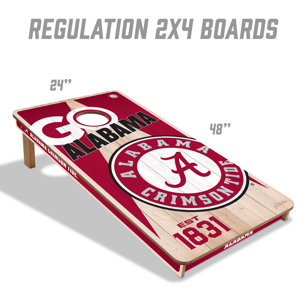 Alabama Crimson Tide 2x4 All Wood Cornhole Game Set