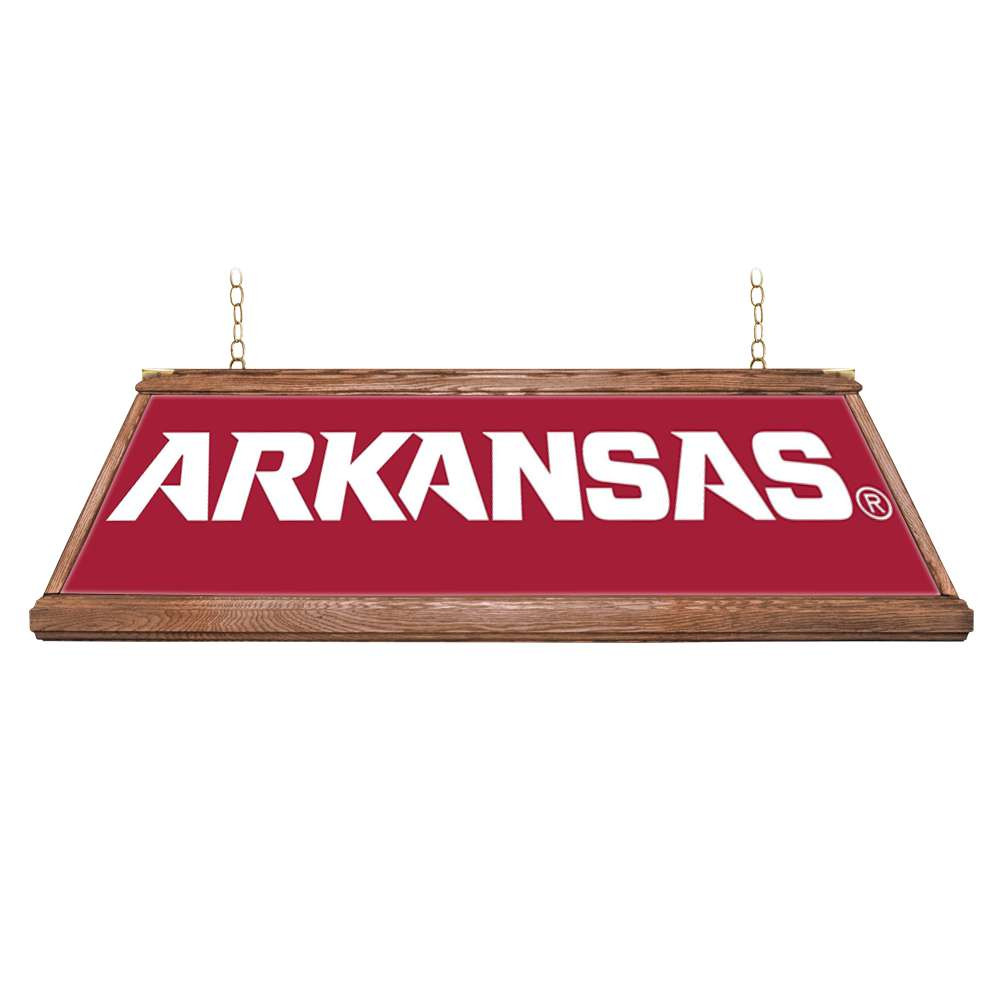 Arkansas Razorbacks: Premium Wood Pool Table Light - Red
