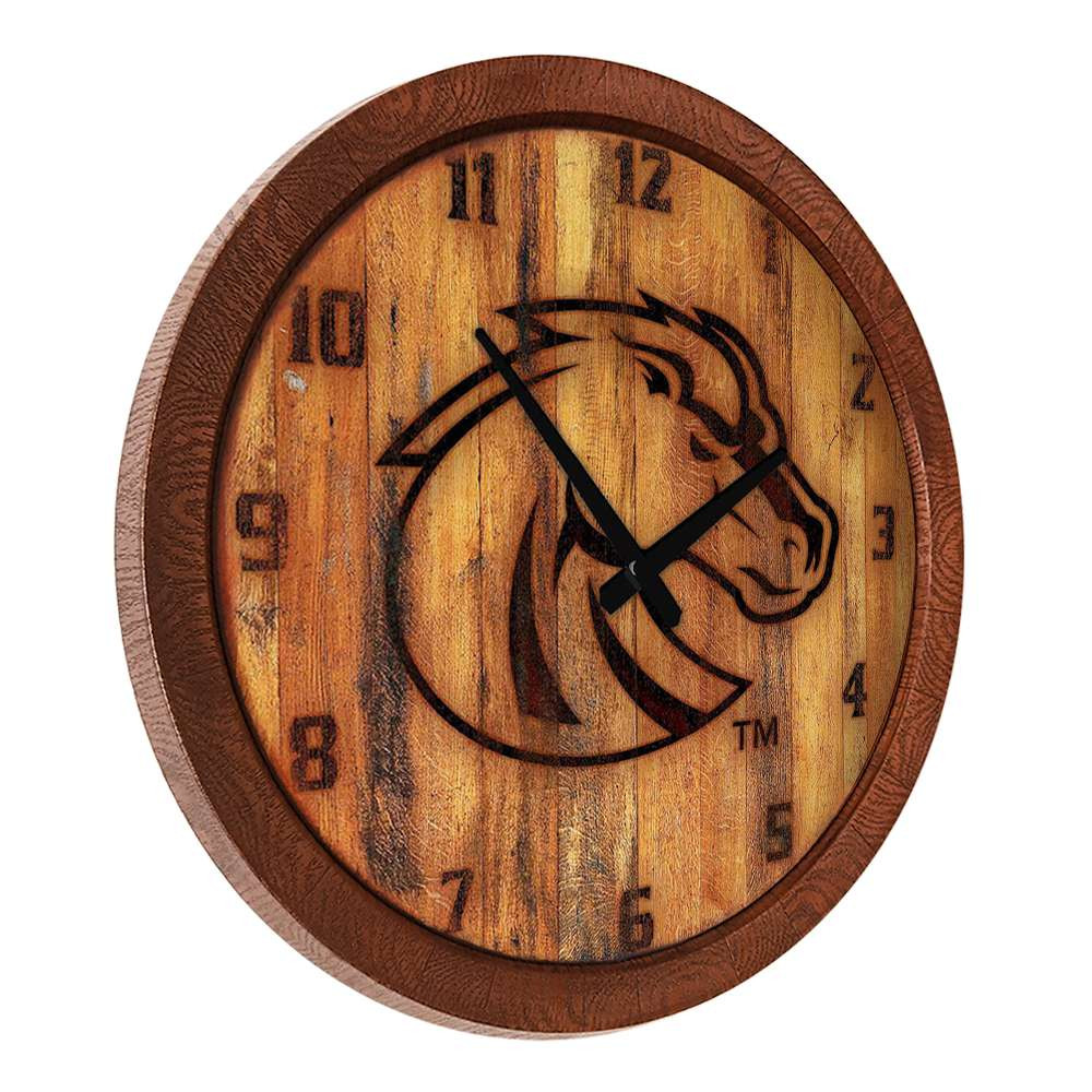 Boise State Broncos: Branded Faux Barrel Top Wall Clock