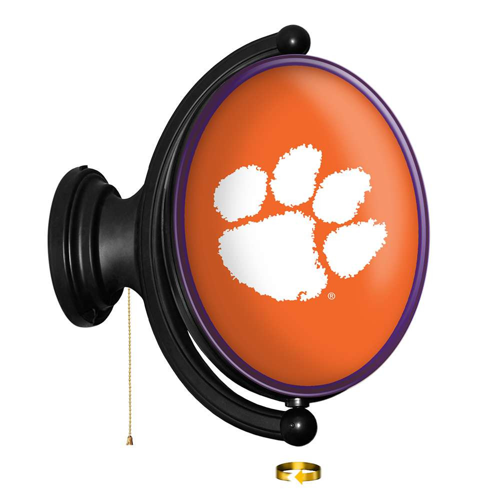 Clemson Tigers: Original Oval Rotating Lighted Wall Sign - Orange