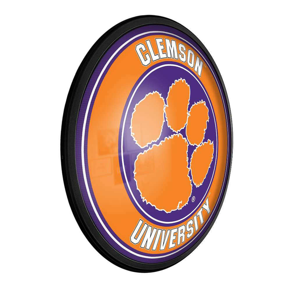 Clemson Tigers: Round Slimline Lighted Wall Sign