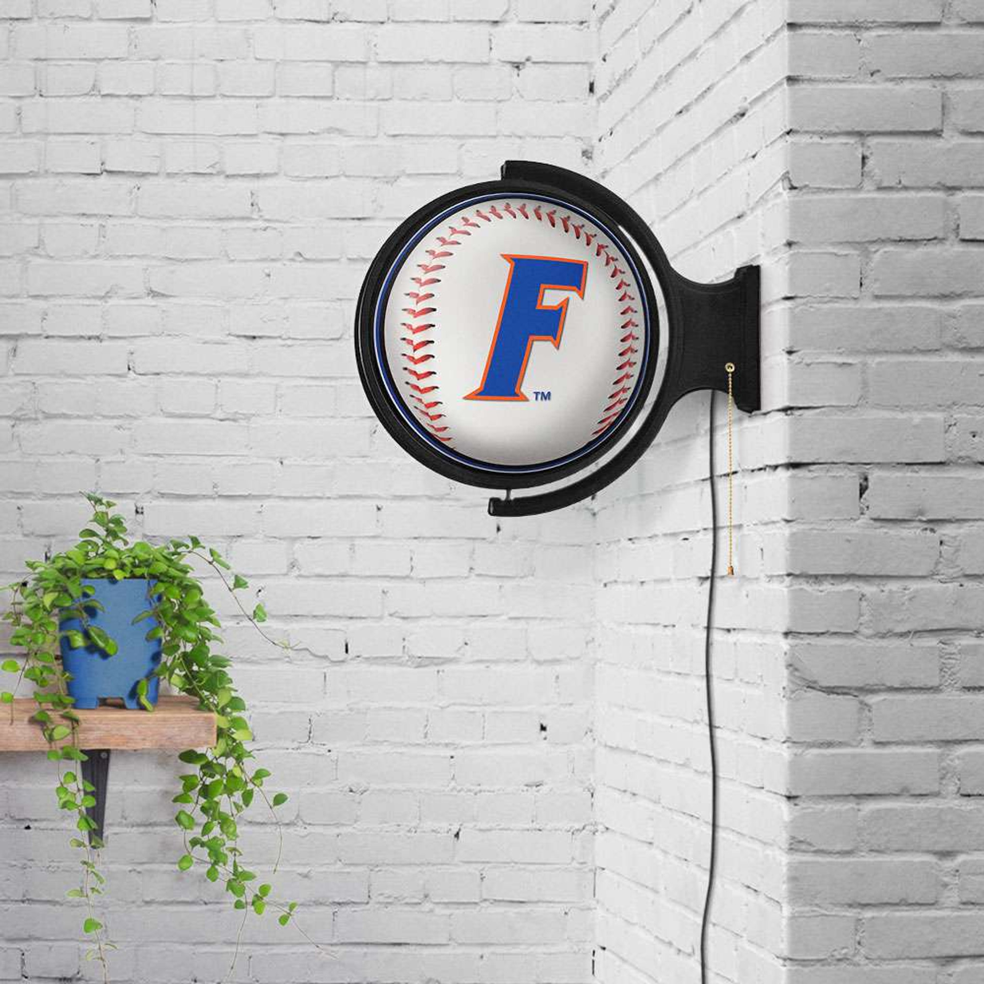 Florida Gators Baseball Round Rotating Lighted Wall Sign