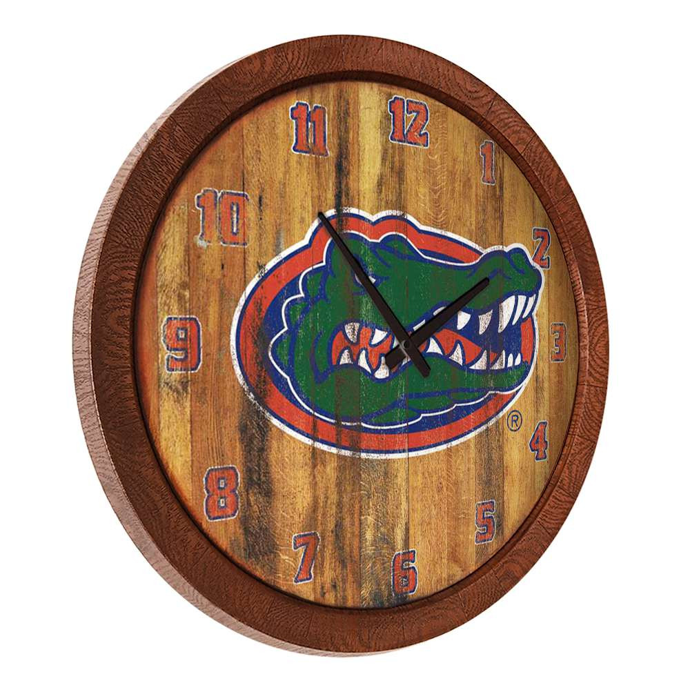 Florida Gators: Weathered Faux Barrel Top Wall Clock