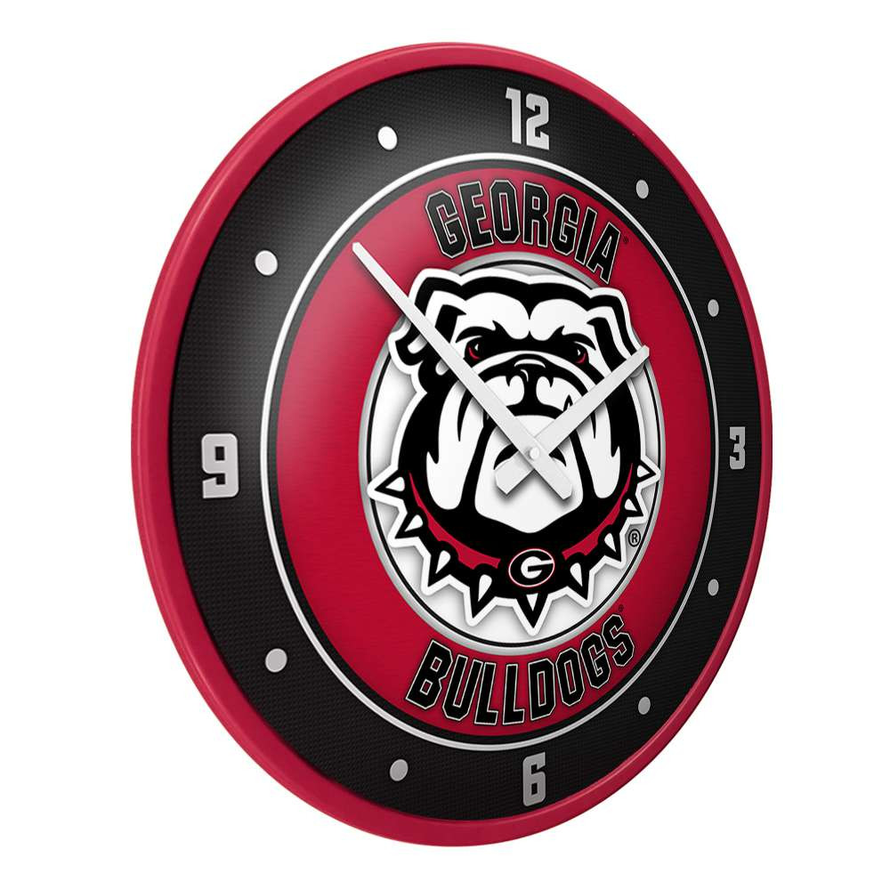 Georgia Bulldogs: Uga - Modern Disc Wall Clock - Red Frame