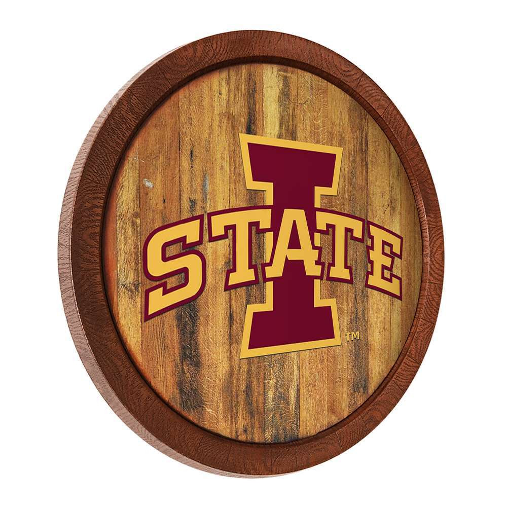 Iowa State Cyclones: Logo In Color (Plastic) - Faux Barrel Top Sign