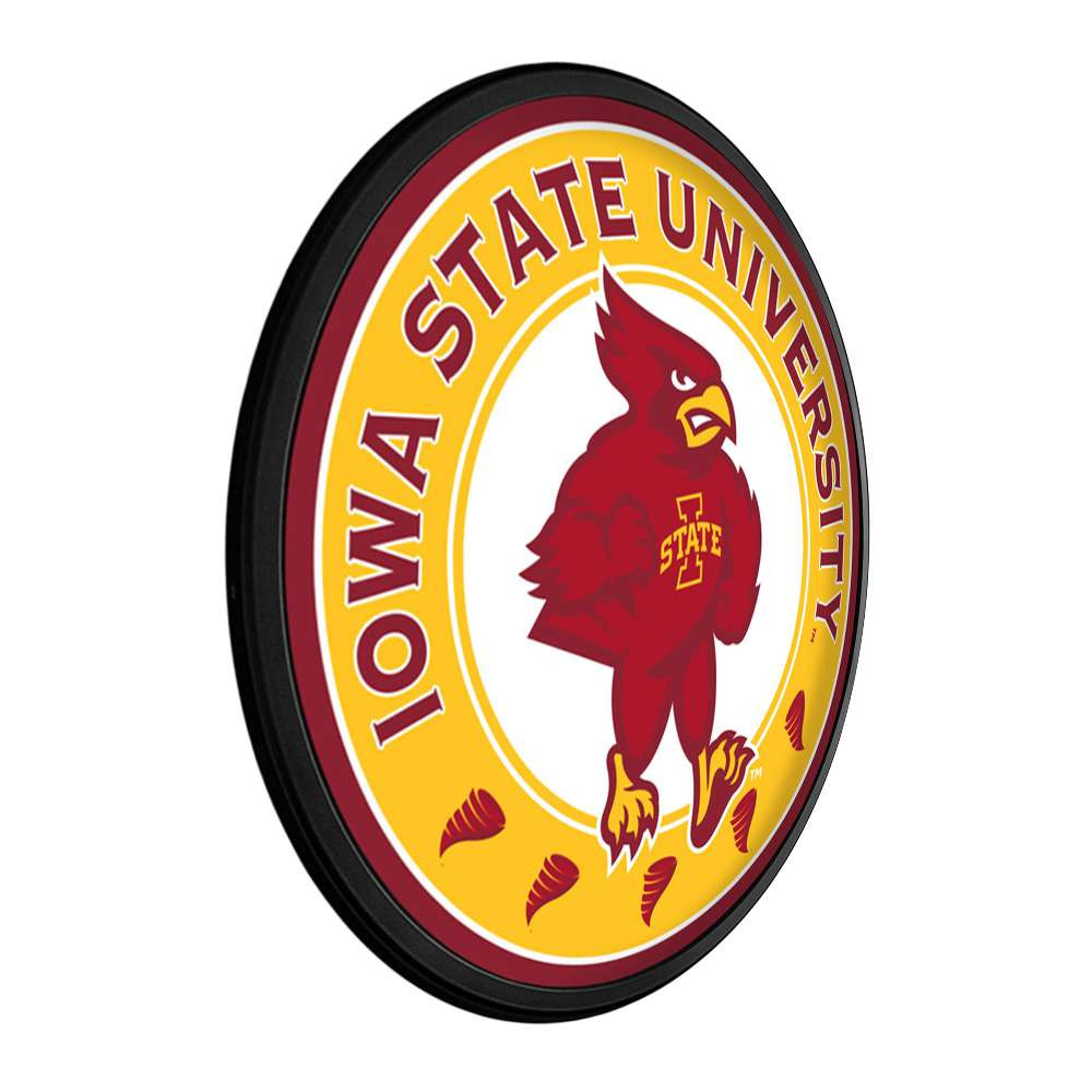 Iowa State Cyclones: Swoop - Round Slimline Lighted Wall Sign